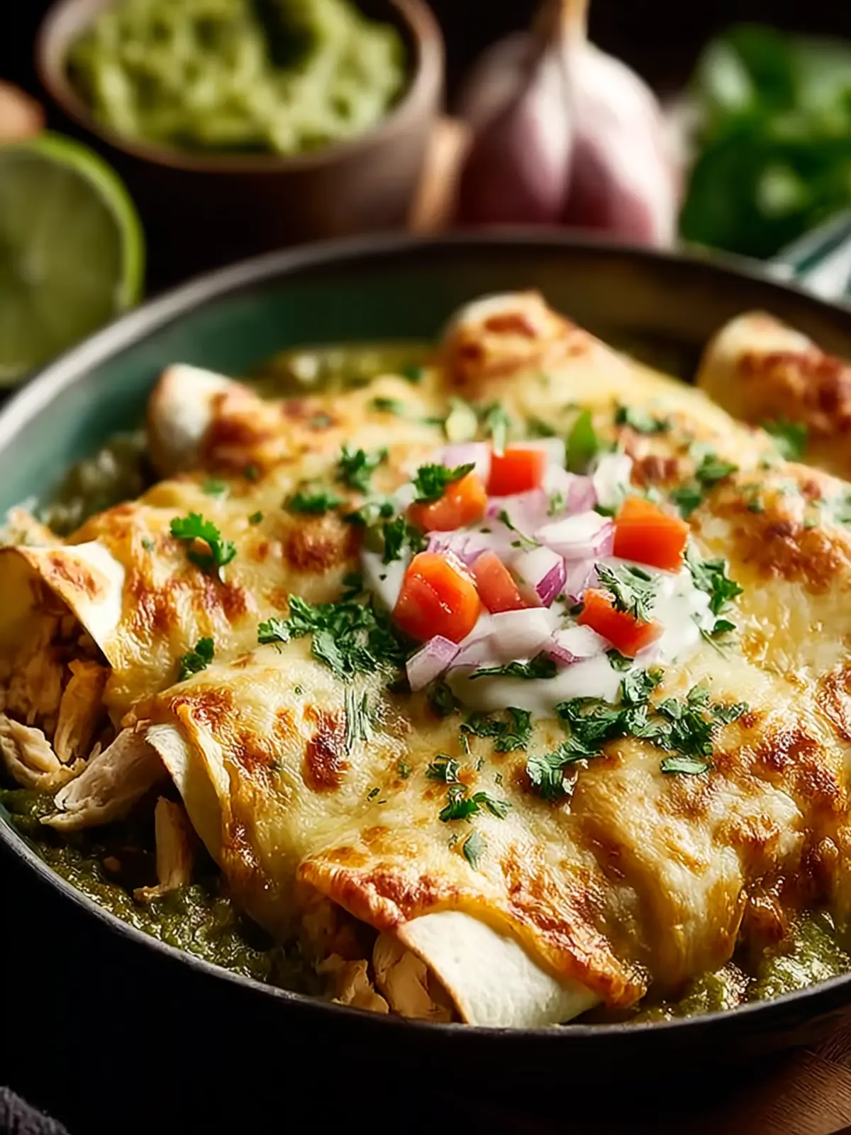 green enchiladas with chicken