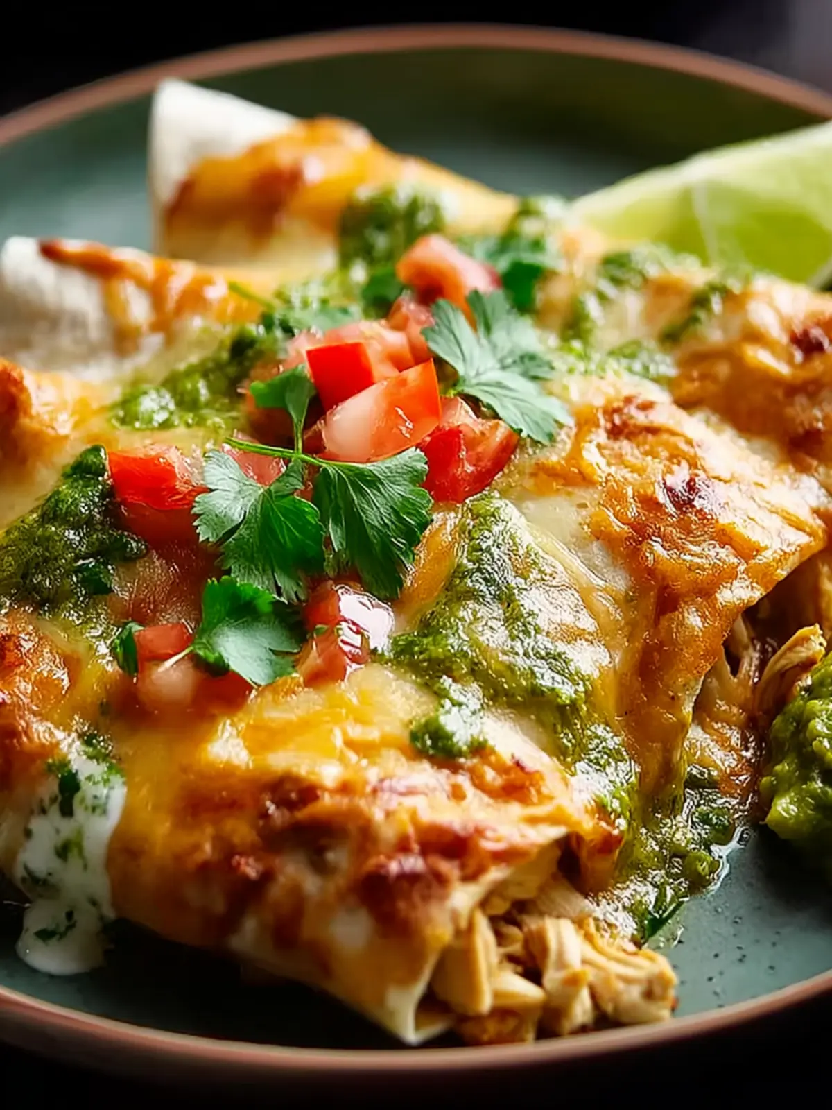 green enchiladas with chicken